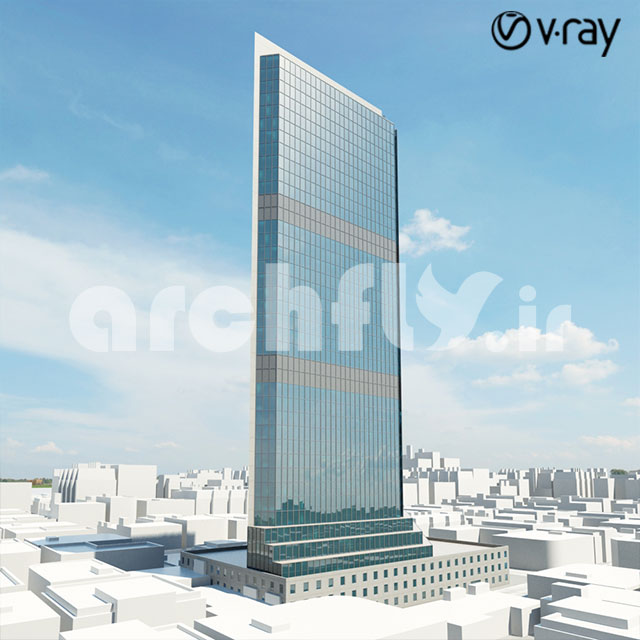 مدل سه بعدی ساختمان مدرن 079 - Archfly.ir