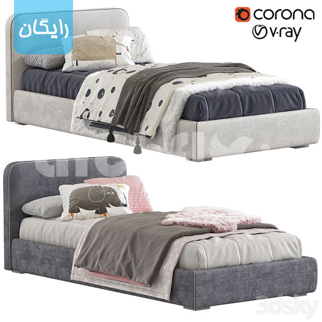 مدل سه بعدی تخت کودک 2010 - Archfly.ir